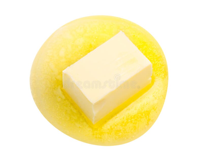 Melted Butter Piece Floating, Top View Stock Image - Image of isolated ...