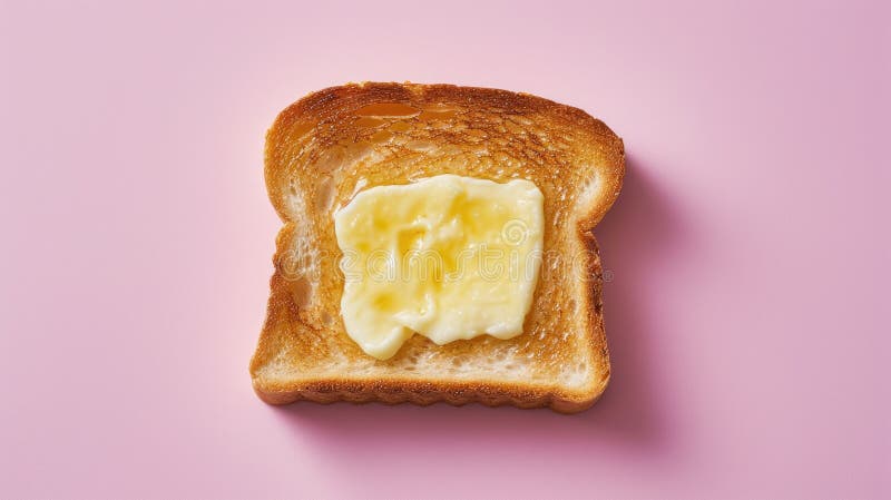 Melted Butter on Toast, Pink Background Stock Illustration ...
