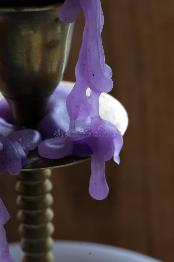 The Melted Candle Drips Down the Candlestick in the Form of Solid Drops ...