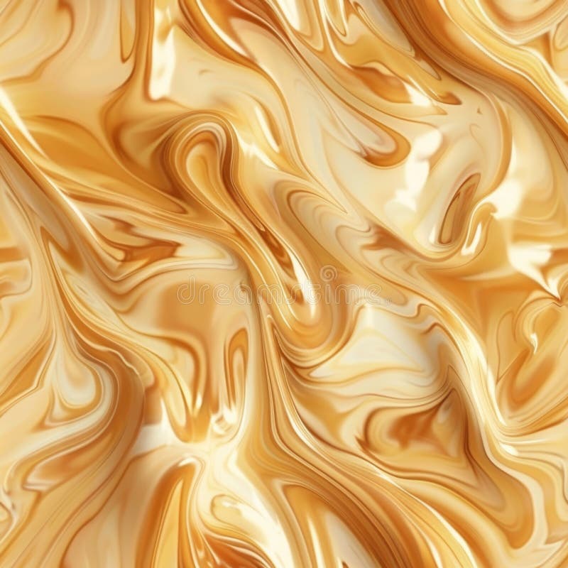 Melted Caramel Seamless Pattern, Ice Cream Waves Tile, Smooth Icecream ...