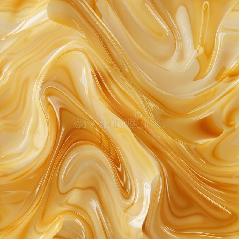 Melted Caramel Seamless Pattern, Ice Cream Waves Tile, Smooth Icecream ...