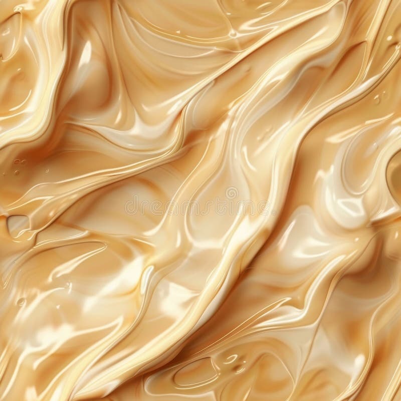 Melted Caramel Seamless Pattern, Ice Cream Waves Tile, Smooth Icecream ...