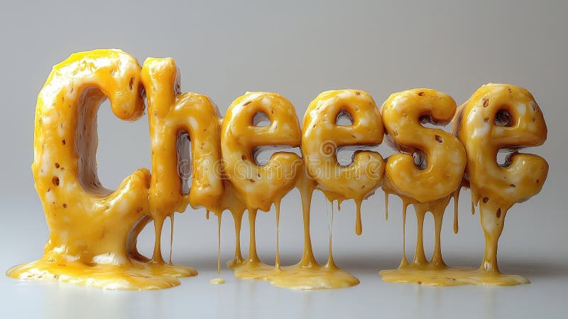 Melted Cheese Font Design Creative Bold Artisanal Textures Culinary ...