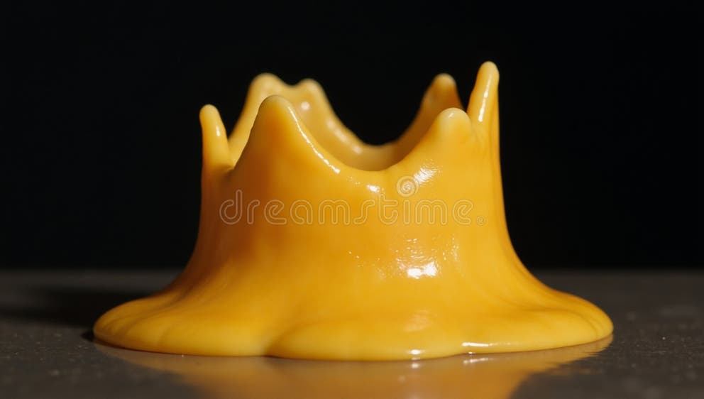 Melted Cheese Forming a Crown on Dark Backdrop Stock Illustration ...
