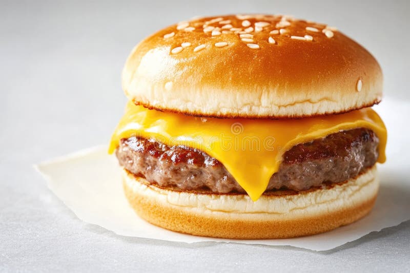 Melted Cheese Hamburger stock photo. Image of chains - 366512082