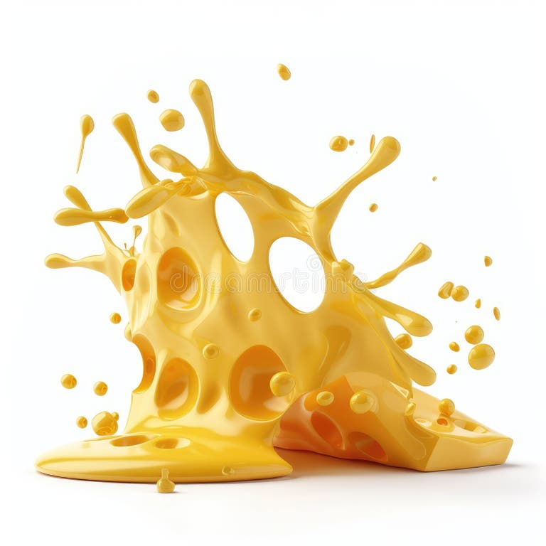 Liquid Cheese Splash, Melted Dairy Product Explosion Stock Illustration ...