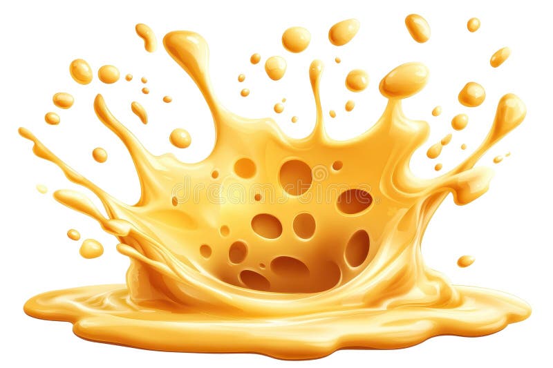 Melted Cheese Splashes and Creates a Dynamic Visual Effect Stock Photo ...