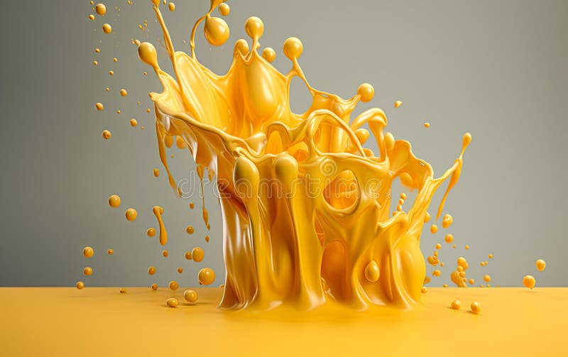 Melted Cheese Splashing and Oozing. Generative Ai Illustration Stock ...