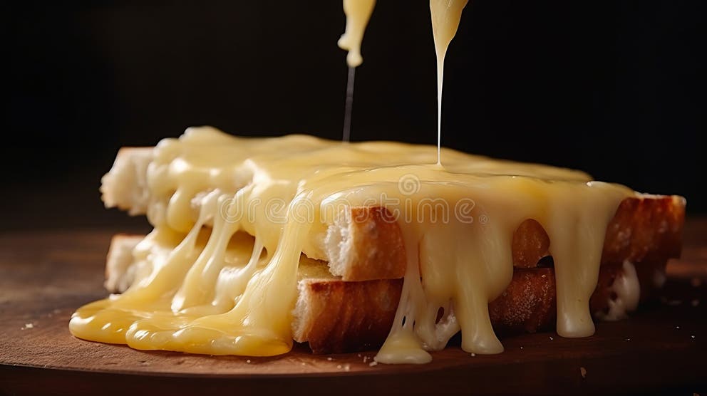 Melted cheese on toast stock illustration. Illustration of dripping ...