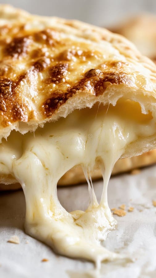 Melted Cheese in Warm Grilled Flatbread: Savory Pastry Delight National ...