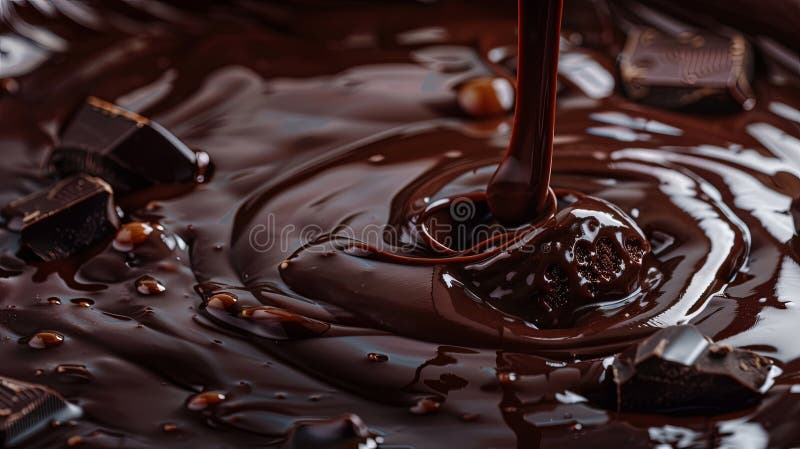Melted Chocolate Cascades Over a Dessert Creating an Enticing and Rich ...