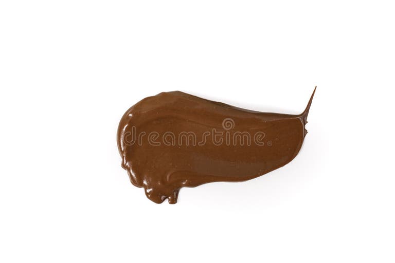 Melted Chocolate Cream Smudge Isolated on White Background Stock Image ...