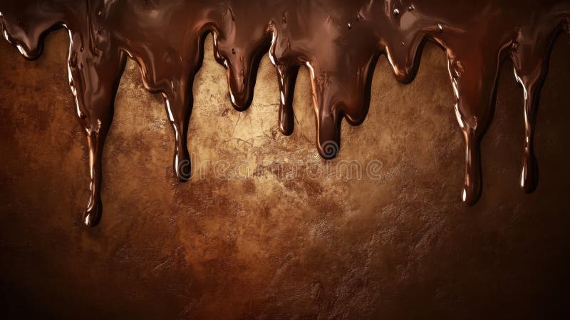 Dripping Chocolate Background Melted Chocolate Dripping On White