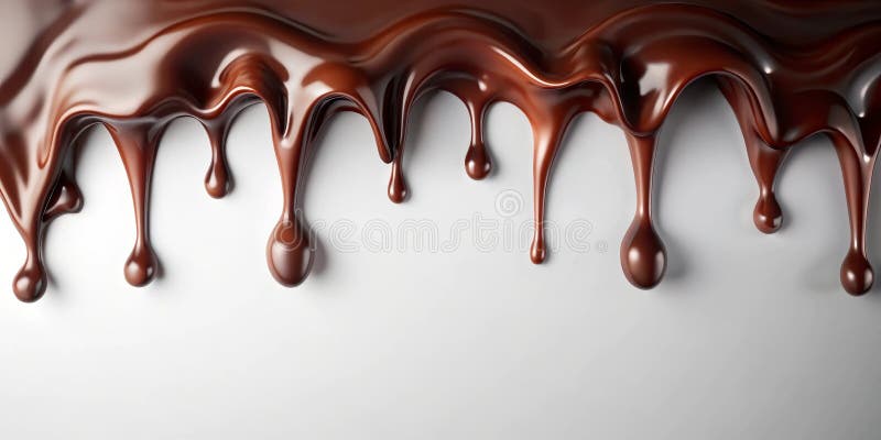 Melted Chocolate Dripping Down, Smooth Texture, Rich Brown Hue, Sweet ...
