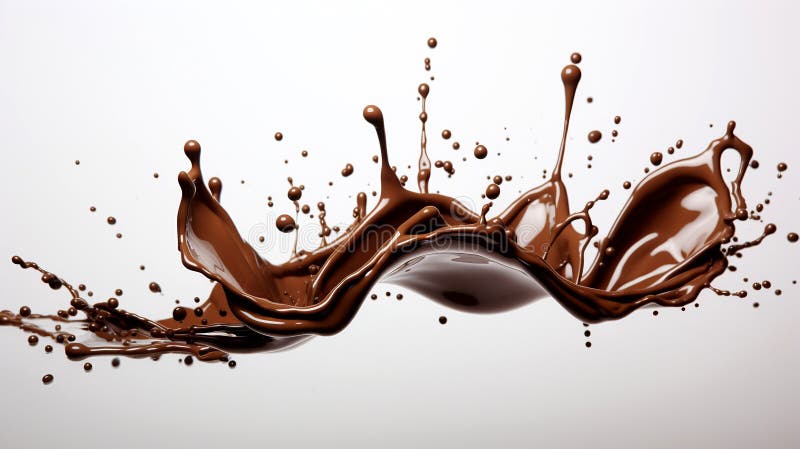 Melted Chocolate with Dripping Drops on a White Background. Stock Photo ...