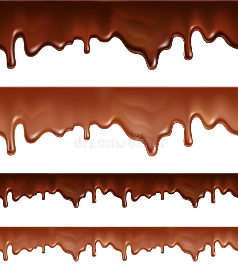 Melted Chocolate Dripping on White Background Stock Vector ...