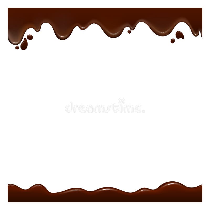 Melted Chocolate Horizontal Borders. Sweet Dripping Frame Stock Vector ...