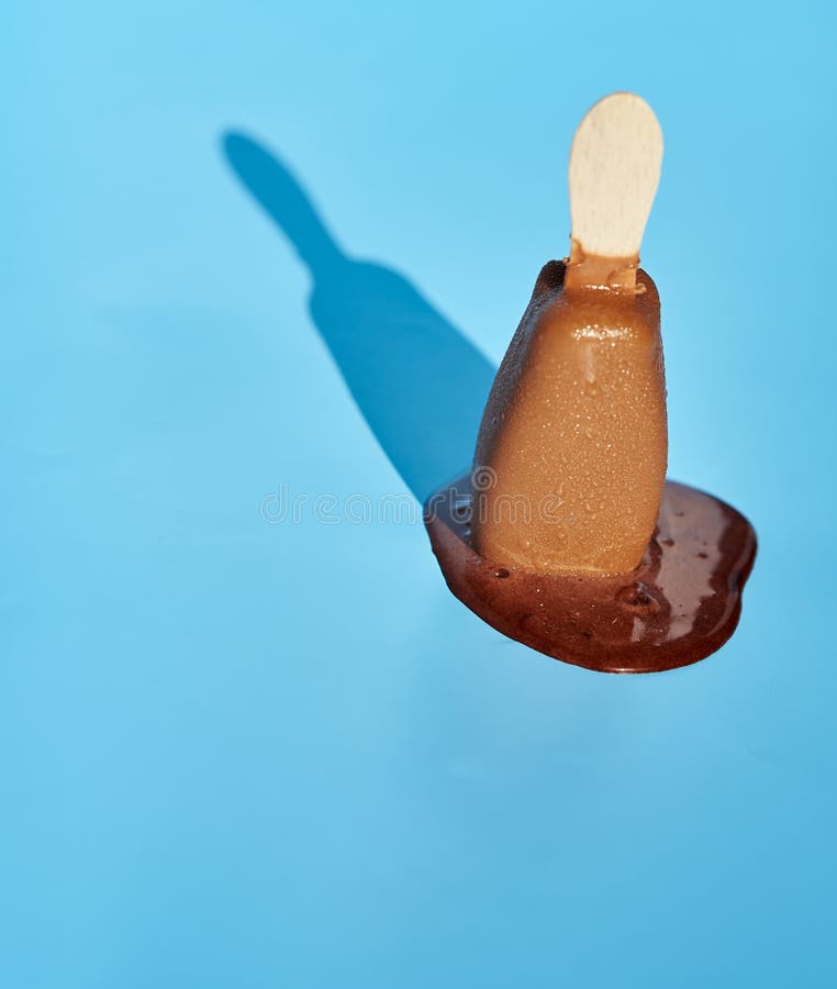 Melted chocolate ice cream stock image. Image of refreshing - 184075523