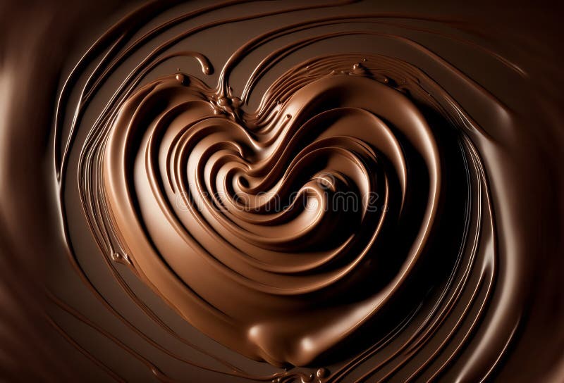 Melted Chocolate in a Romantic Heart Shape. Generative Ai Stock ...