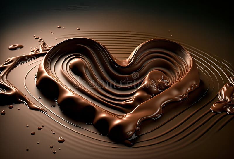 Melted Chocolate in a Romantic Heart Shape. Generative Ai Stock ...