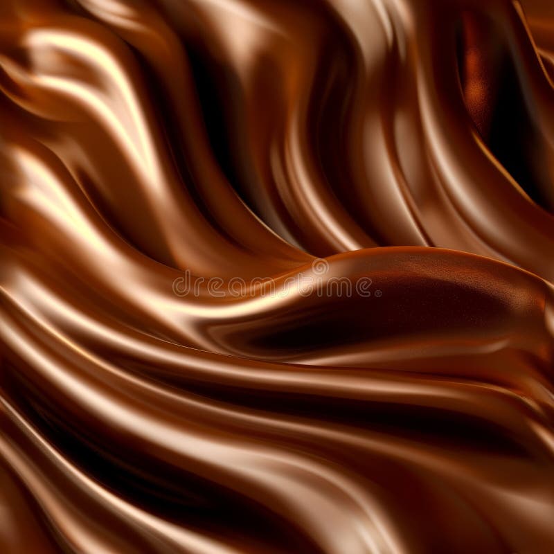 Melted Chocolate Seamless Pattern, Cocoa Cream Waves Texture Tile ...