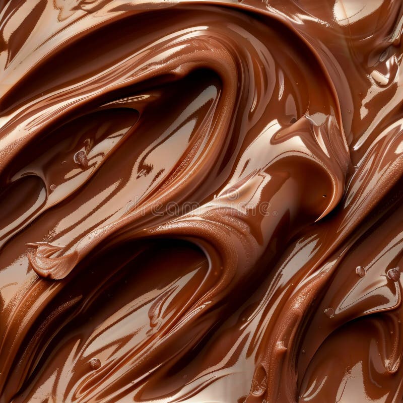 Melted Chocolate Seamless Pattern, Cocoa Cream Waves Texture Tile ...