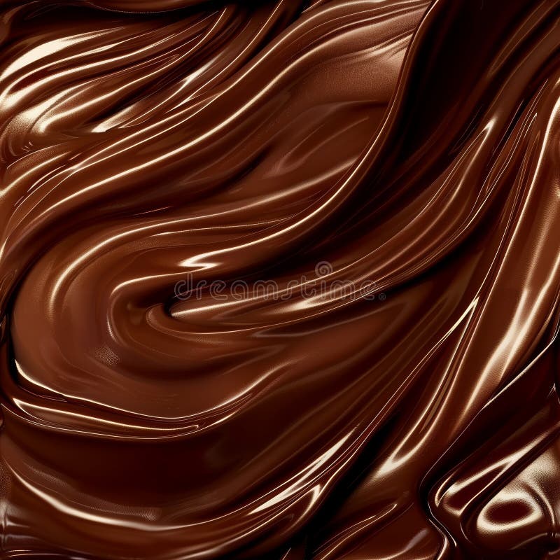 Melted Chocolate Seamless Pattern, Cocoa Cream Waves Texture Tile ...
