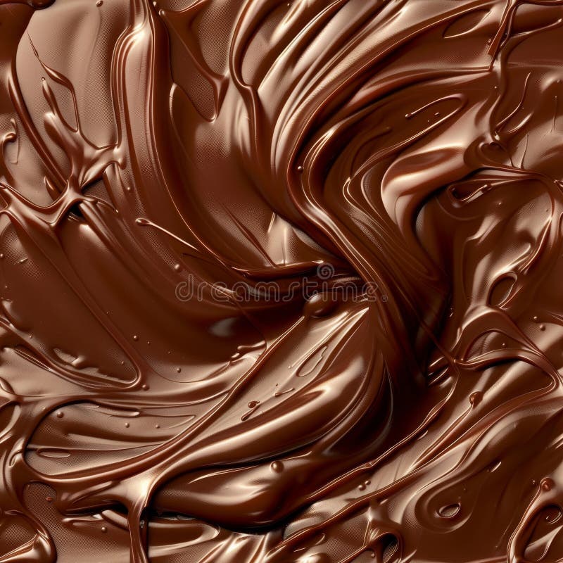 Melted Chocolate Seamless Pattern, Cocoa Cream Waves Texture Tile ...