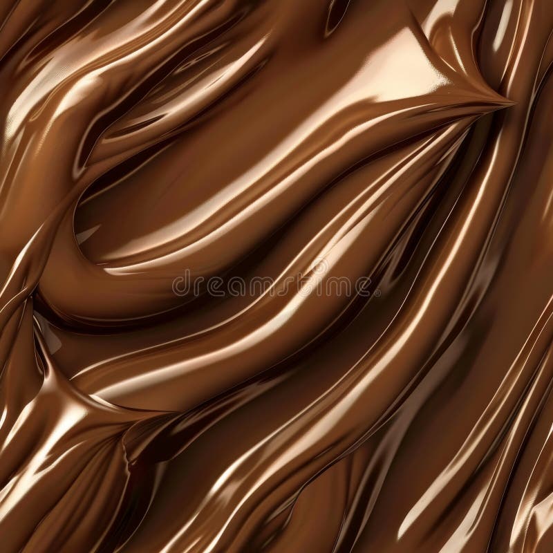 Melted Chocolate Seamless Pattern, Cocoa Cream Waves Texture Tile ...