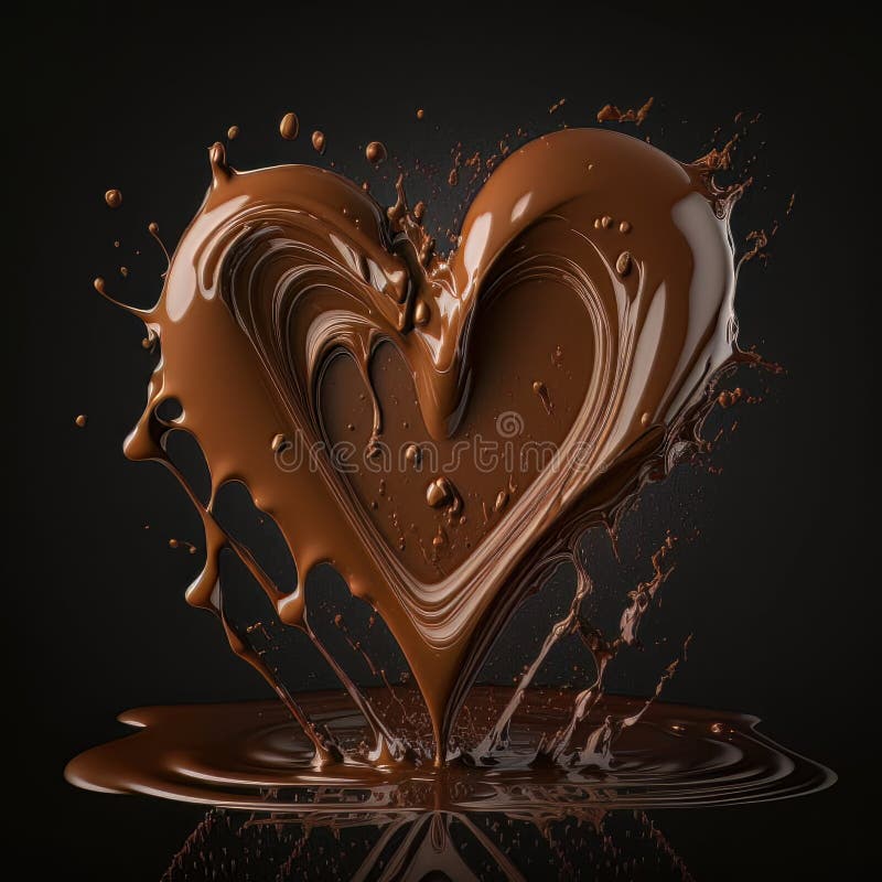 Melted Chocolate in the Shape of a Heart Stock Illustration ...