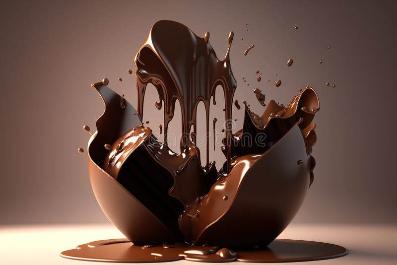 Melted Chocolate Splash . Abstract Illustration Stock Illustration ...