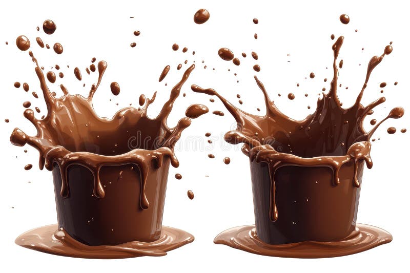 Melted Chocolate Splashes Beautifully Against a Clean Stock Photo ...