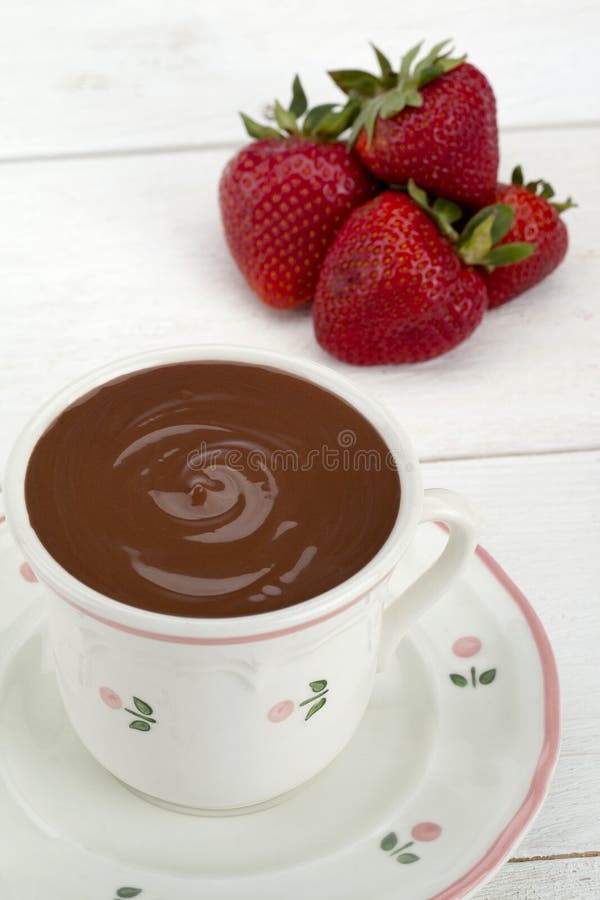 Melted Chocolate with Strawberries Stock Photo - Image of dipping, ripe ...