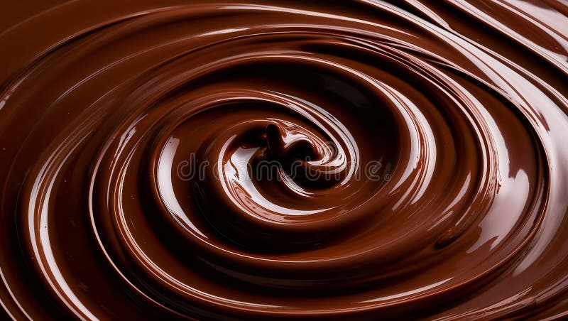 Melted Chocolate Swirling in a Concentric Pattern Creating a Smooth ...