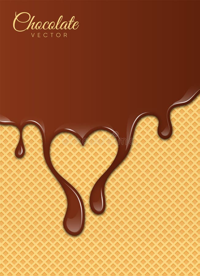 Melted Chocolate Syrup. Sweet Design. Vector Illustration. Stock Vector ...