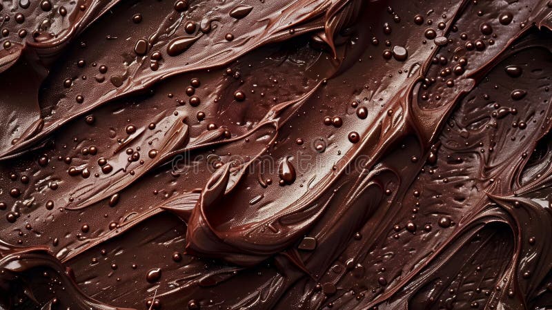 Melted Dark Chocolate Texture Background, Top View Stock Illustration ...
