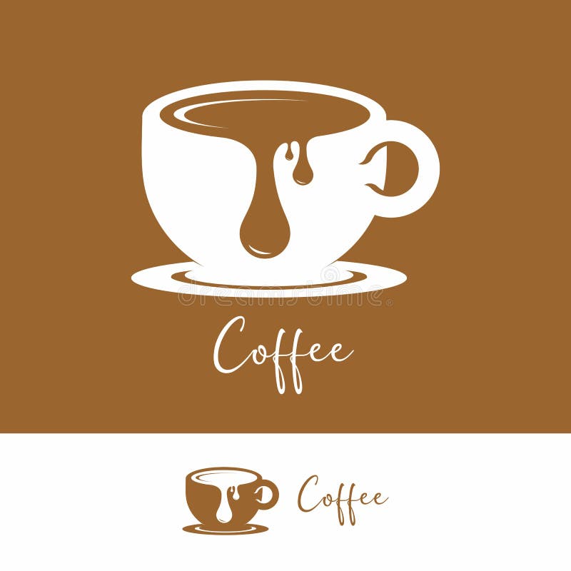 Melted Coffee Vector Logo Template Stock Vector - Illustration of ...