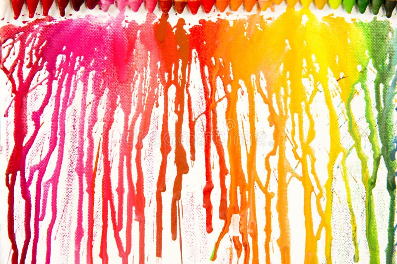 Dripping Crayons On Canvas