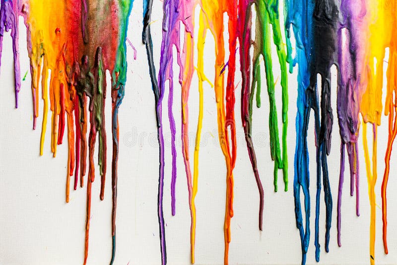 Dripping Crayons On Canvas