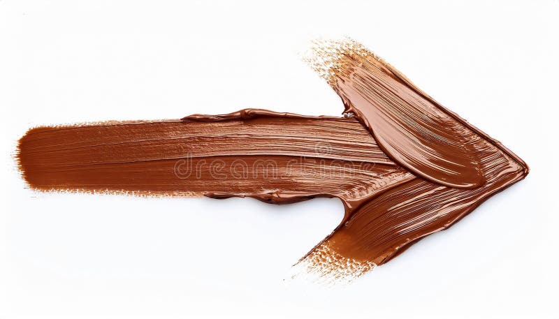 Melted Creamy Chocolate Forms a Rightward Arrow Against a White ...