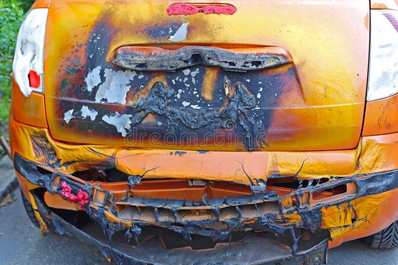 Melted Car Plastic stock image. Image of europe, damage - 292550357