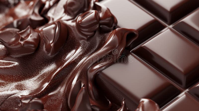 Melted Dark Chocolate Flow, Candy or Chocolate Preparation Stock Photo ...
