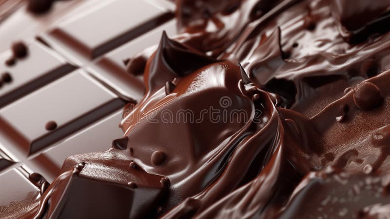 Melted Dark Chocolate Flow, Candy or Chocolate Preparation Stock Image ...