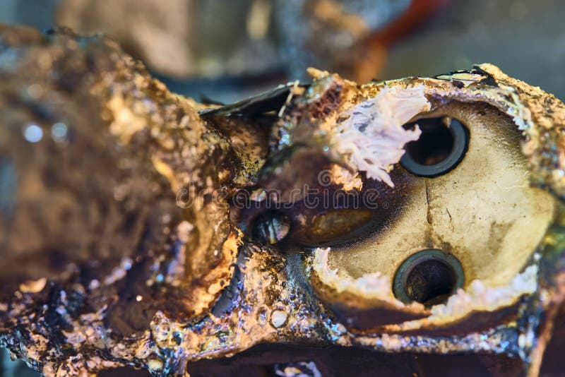 Melted Electrical Outlet after Fire Color Stock Photo - Image of ...