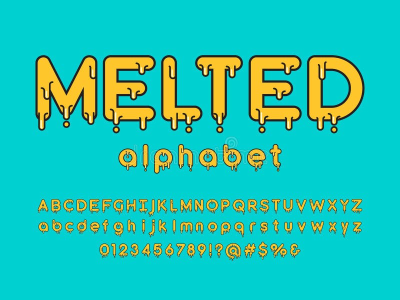 Melted font stock vector. Illustration of typography - 204053059