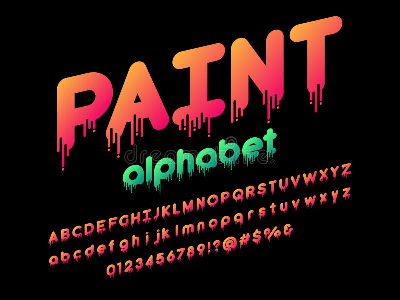 Melted font stock vector. Illustration of creative, symbol - 196420445