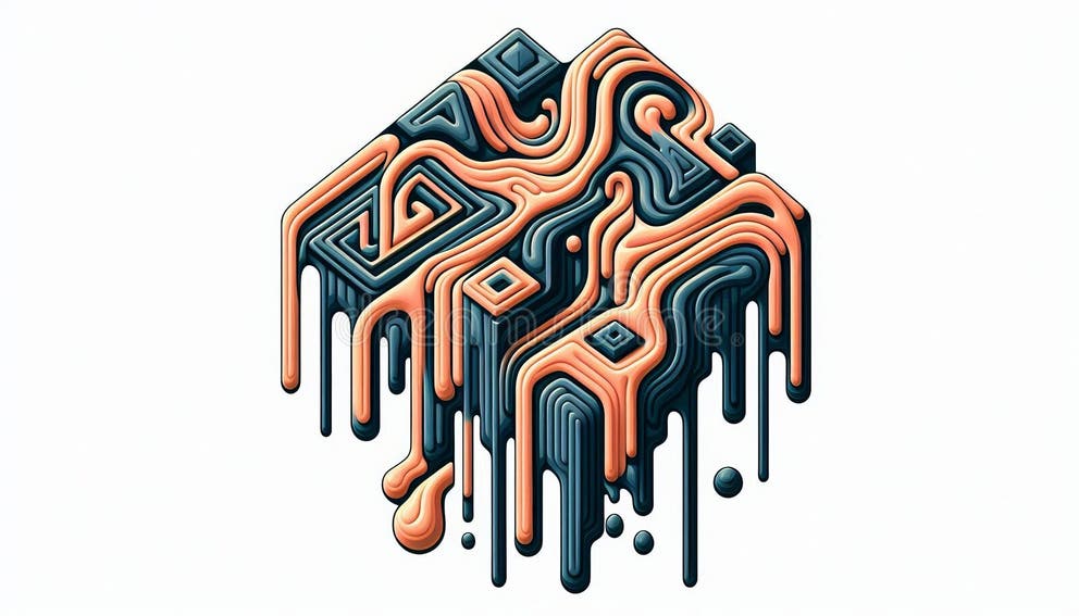 Melted Geometry â€ Drooping Triangles and Squares in Peach an Stock ...