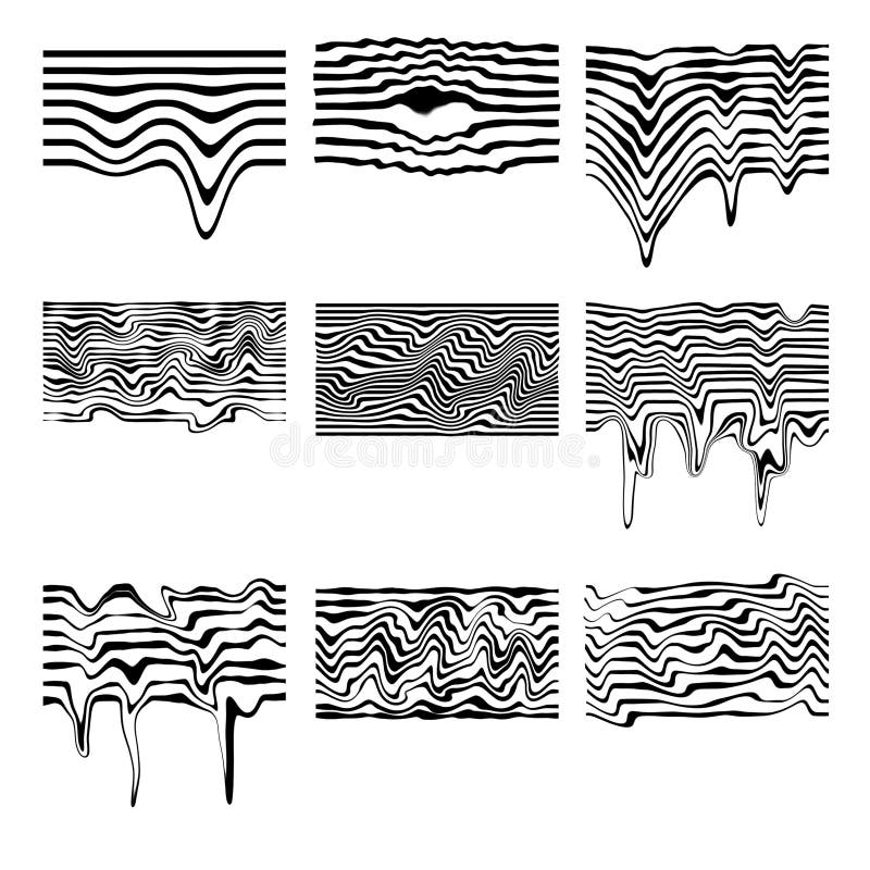 Melted Glitch Stripe. Abstract Distortion. Stock Vector - Illustration ...