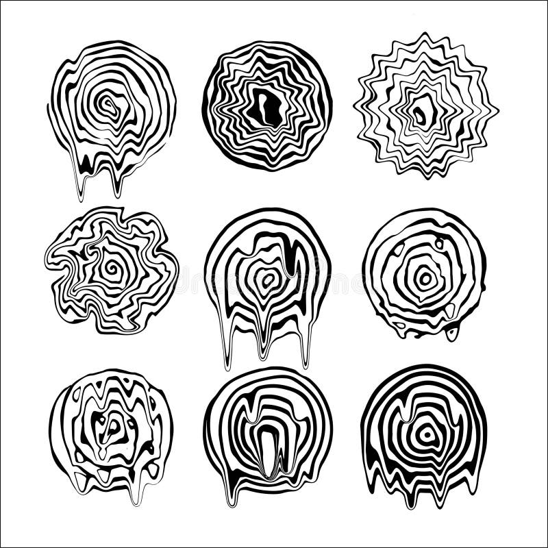 Melted Glitch Stripe Circle. Stock Vector - Illustration of abstract ...