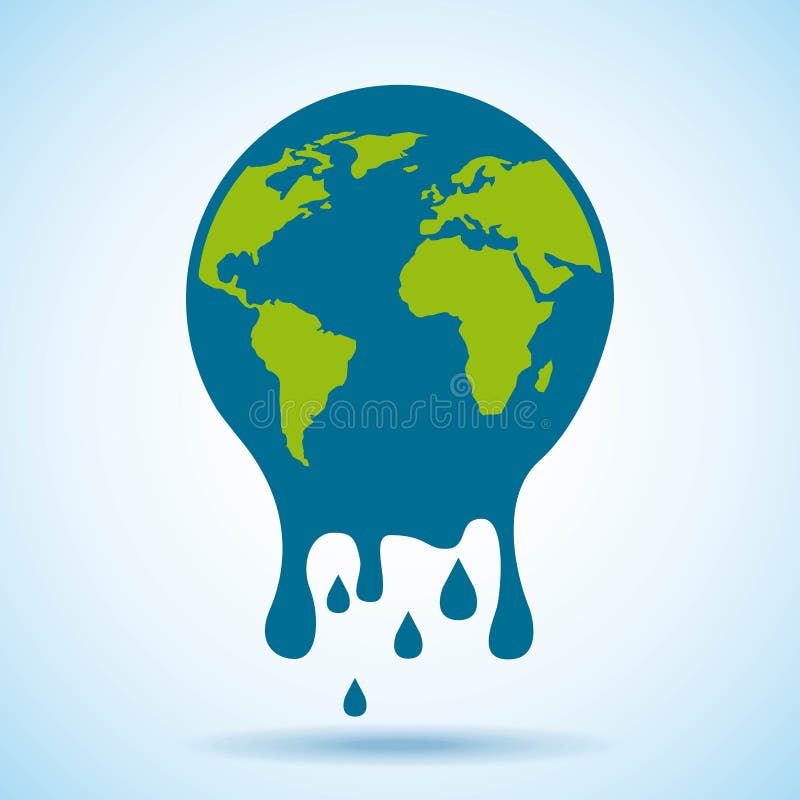 Melted Globe World Risk Problem Environment Stock Vector - Illustration ...